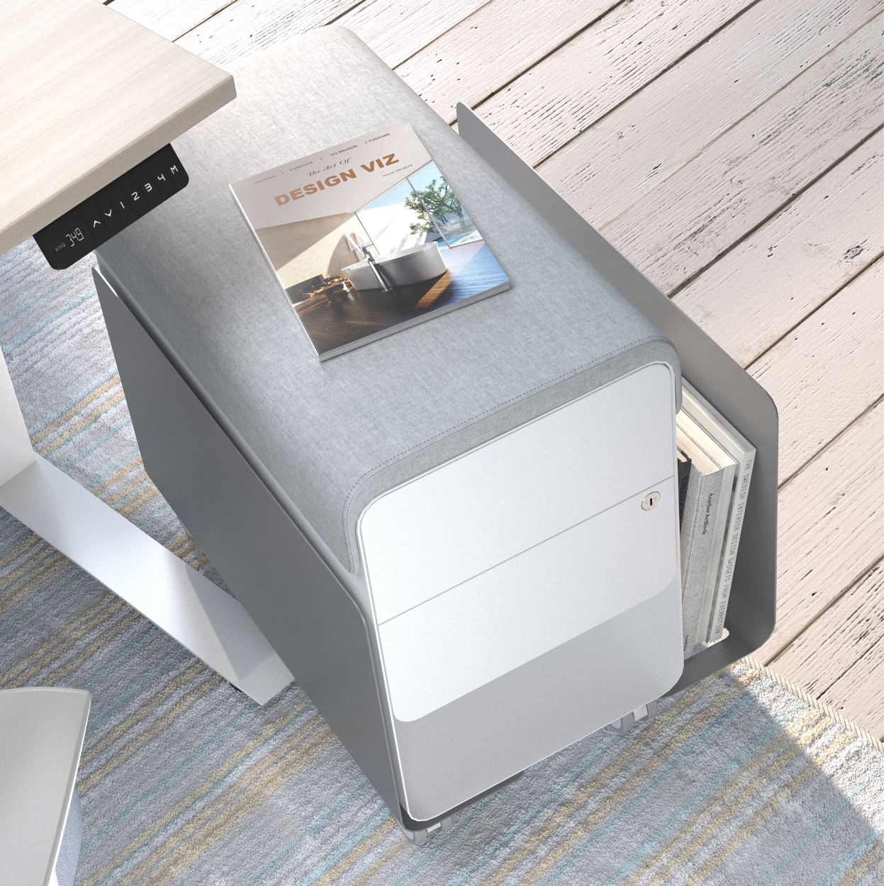 Mobile Storage for a Sit Stand Desk | Pacific Ergonomics