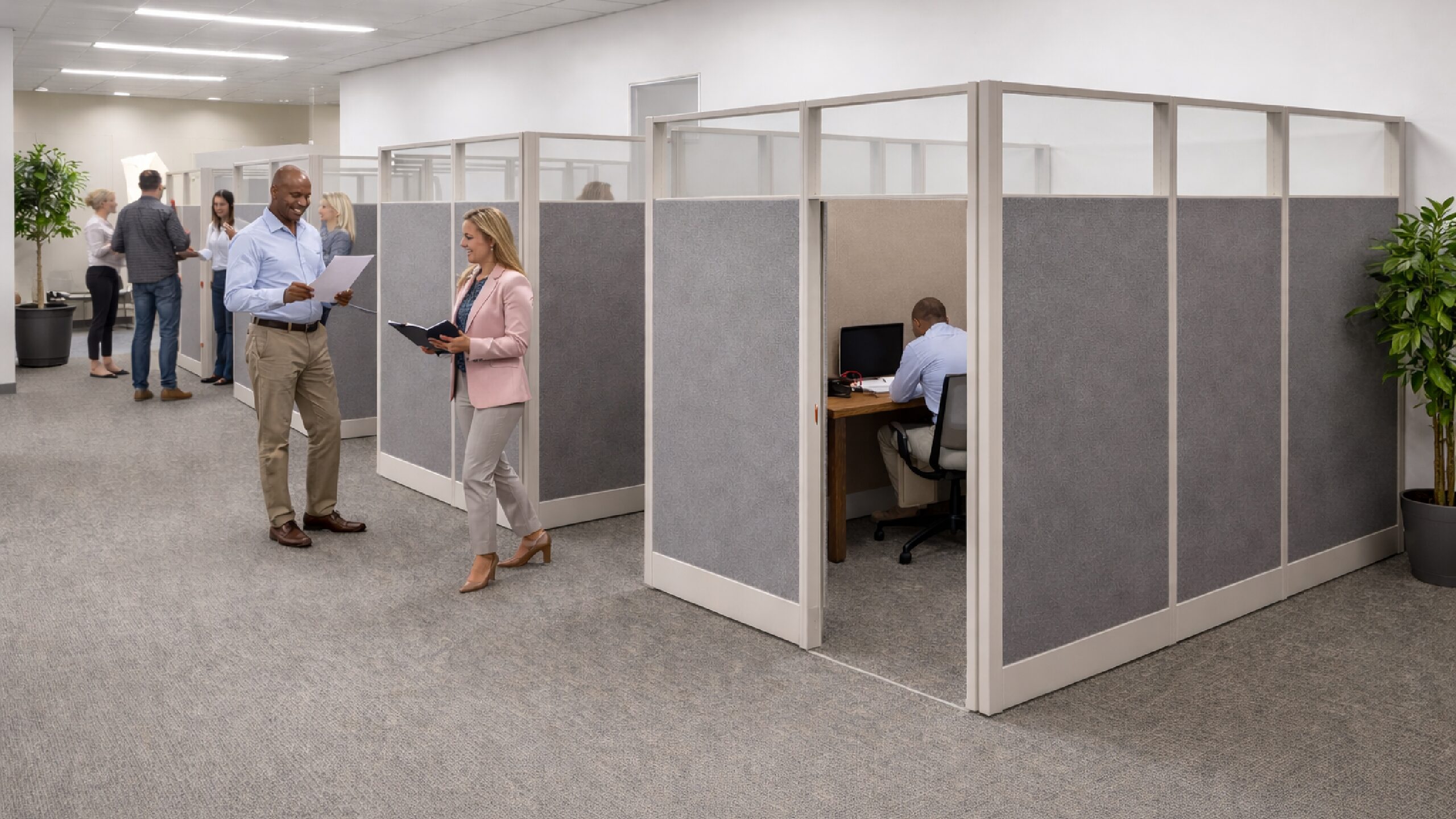 Private Office Cubicles | Enclosed Cubicle with Doors